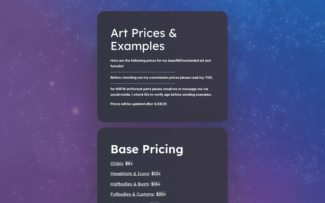 Pricing and Examples!